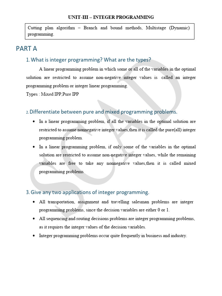 RMT-Unit 3 To Unit5 | PDF | Mathematical Optimization | Dynamic Programming