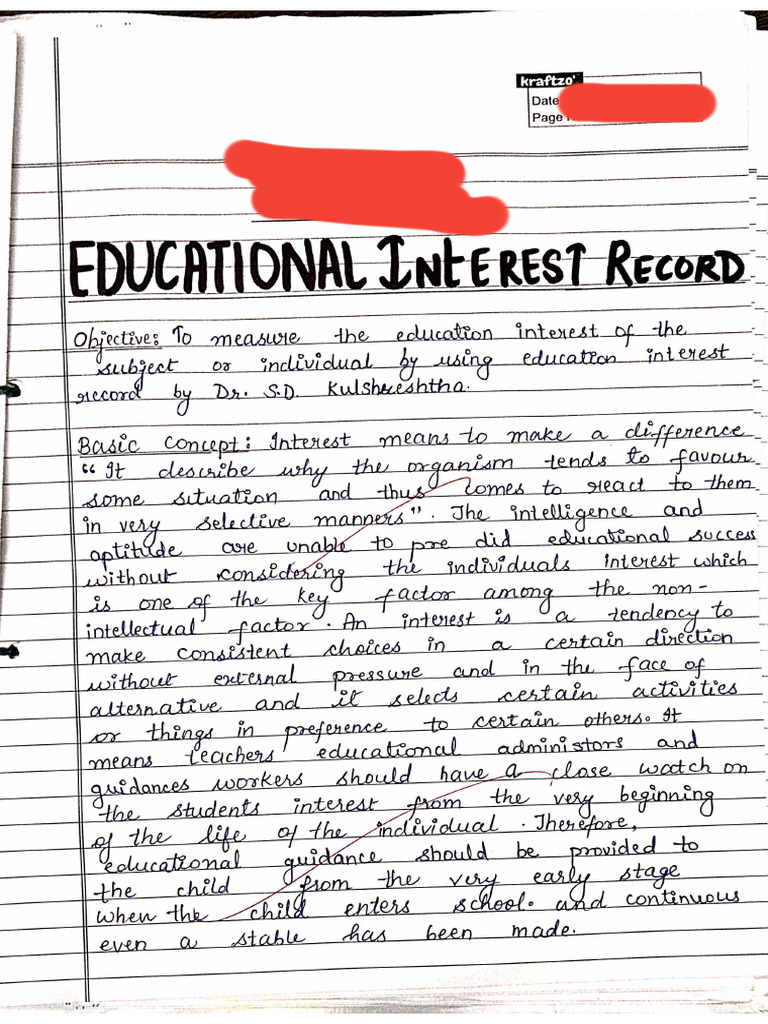 Educational Interest Record | PDF