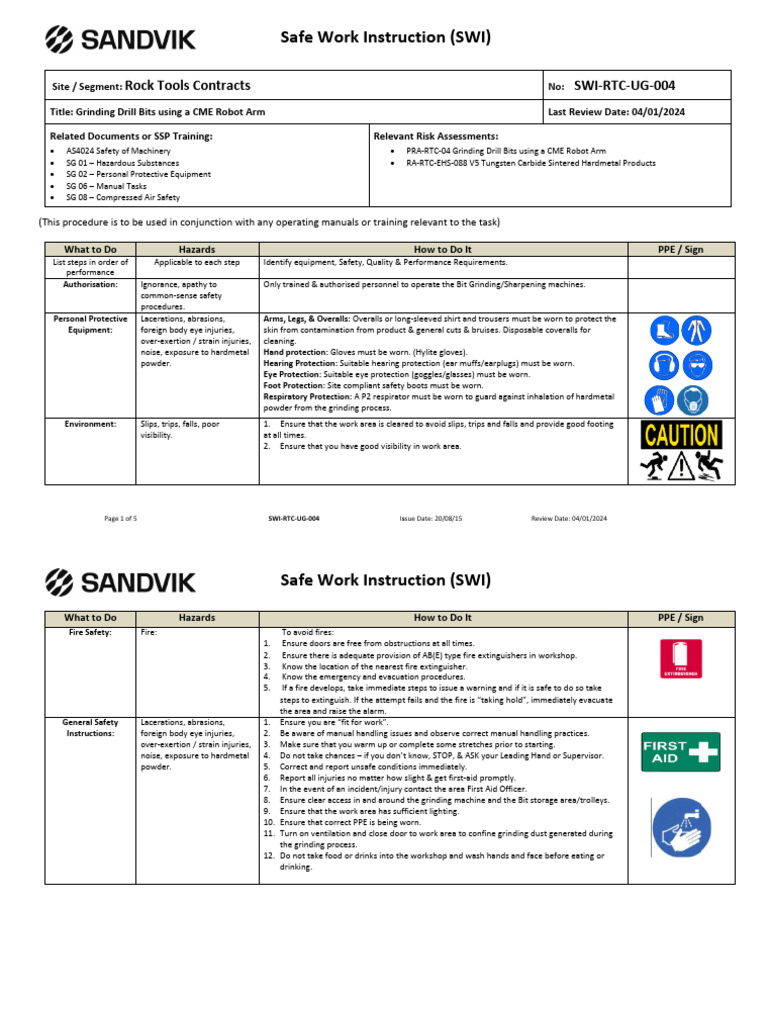 SWI-RTC-UG-004 V5 Grinding Drill Bits Using A CME Robot Arm | PDF ...