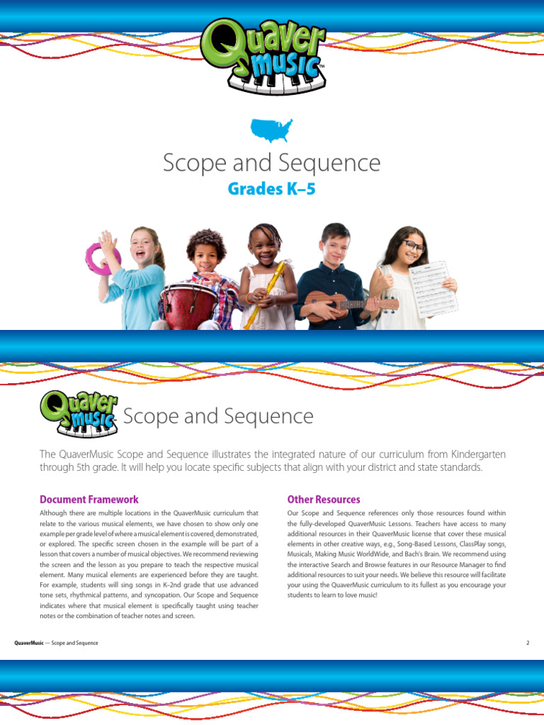 QuaverMusic K-5 Scope and Sequence | PDF | Tempo | Scale (Music)