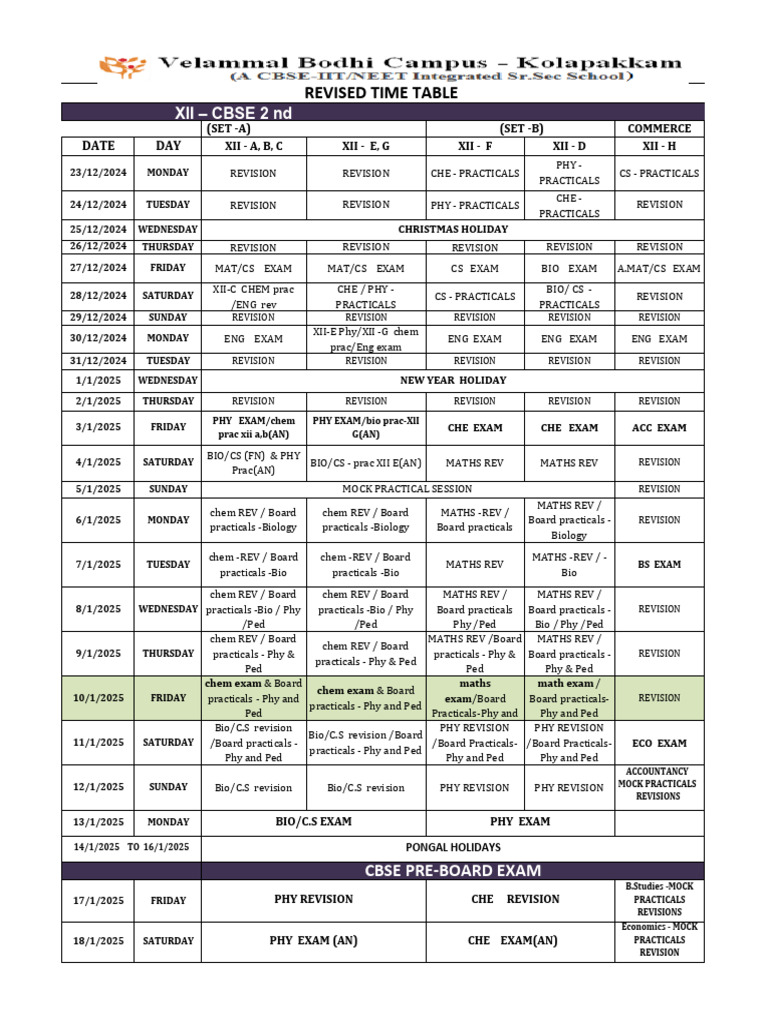 XII - CBSE Board Revision module 2024-25 ( 2 nd FULL PORTION TIME TABLE ... XII - CBSE Board Revision module 2024-25 ( 2 nd FULL PORTION TIME TABLE ...