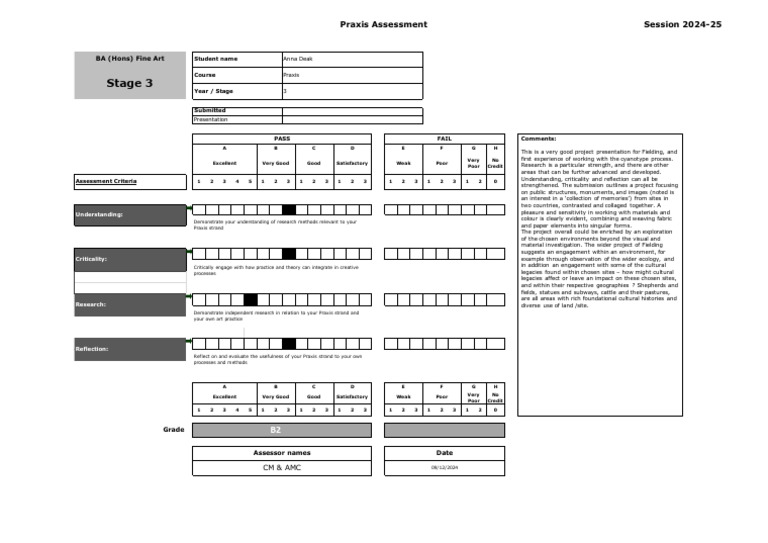 Deak Anna Praxis Fielding As Practice and Method 24-25 Assessment Form ...