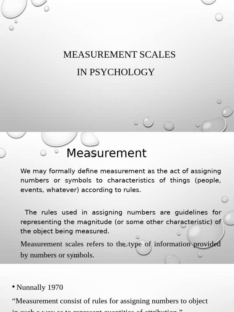Unit 2 Measurement Scales in Psychology | PDF | Level Of Measurement