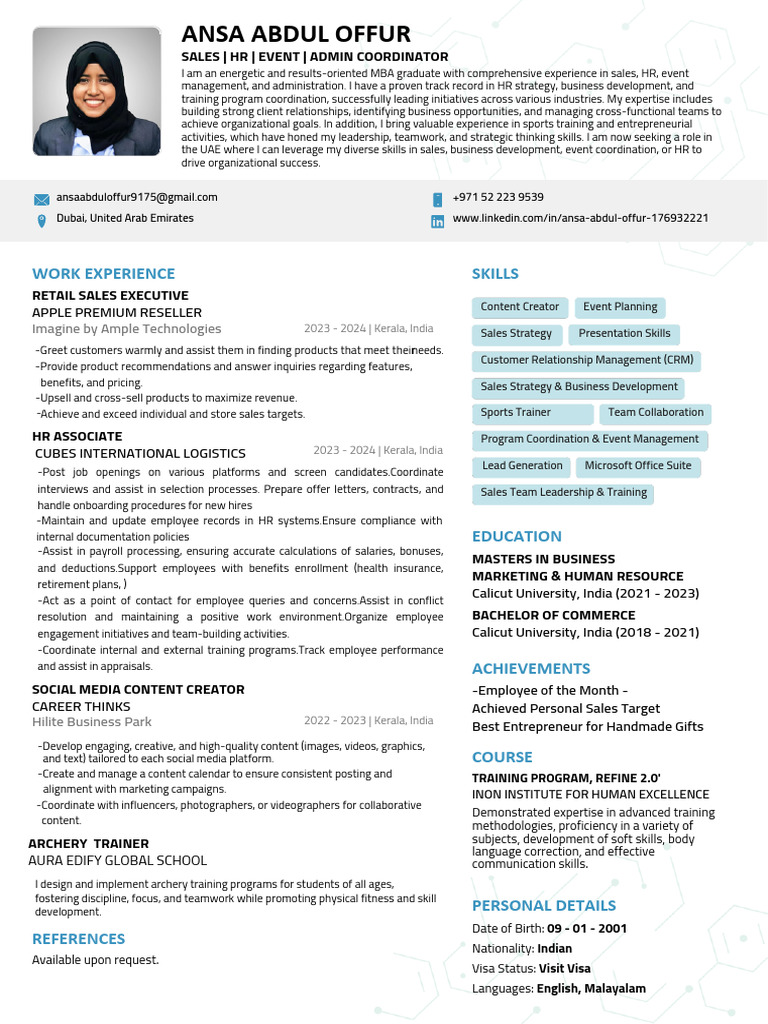 Ansa Abdul Offur CvResume | PDF | Sales | Customer Relationship Management