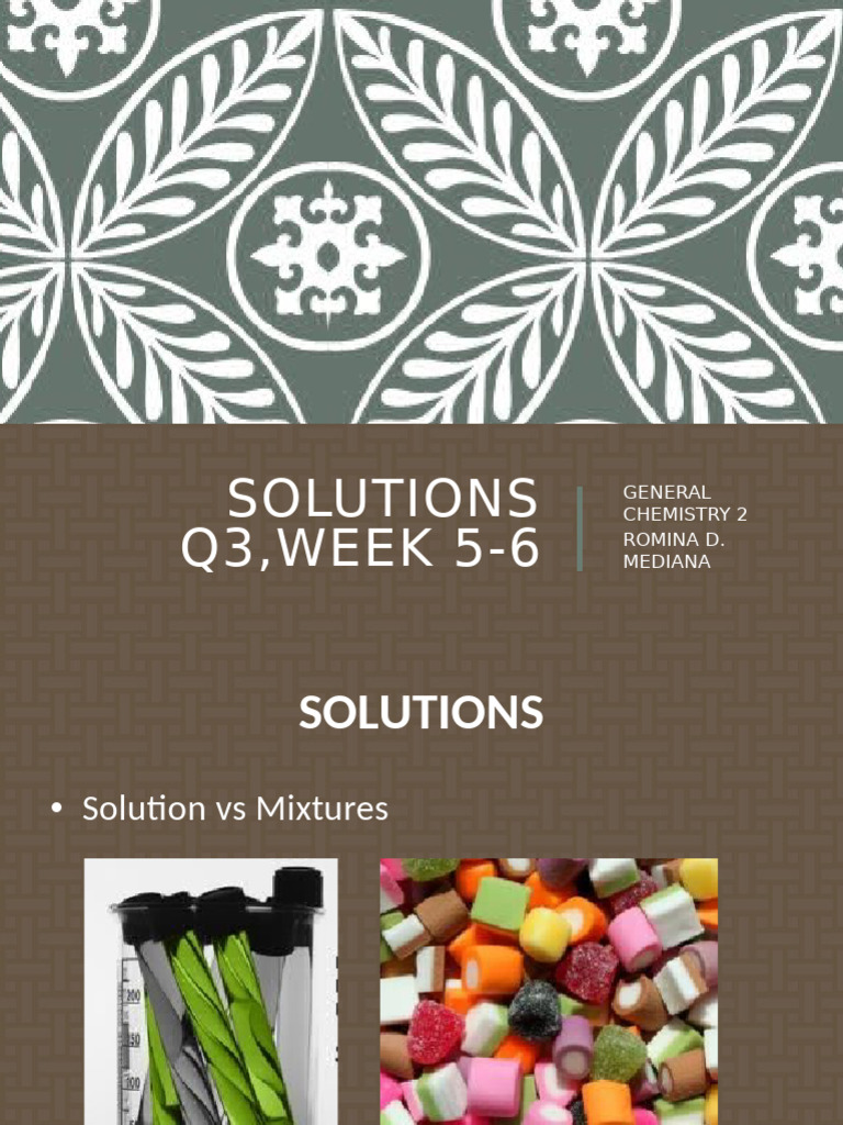 Understanding Solutions in Chemistry | PDF | Solvation | Solubility