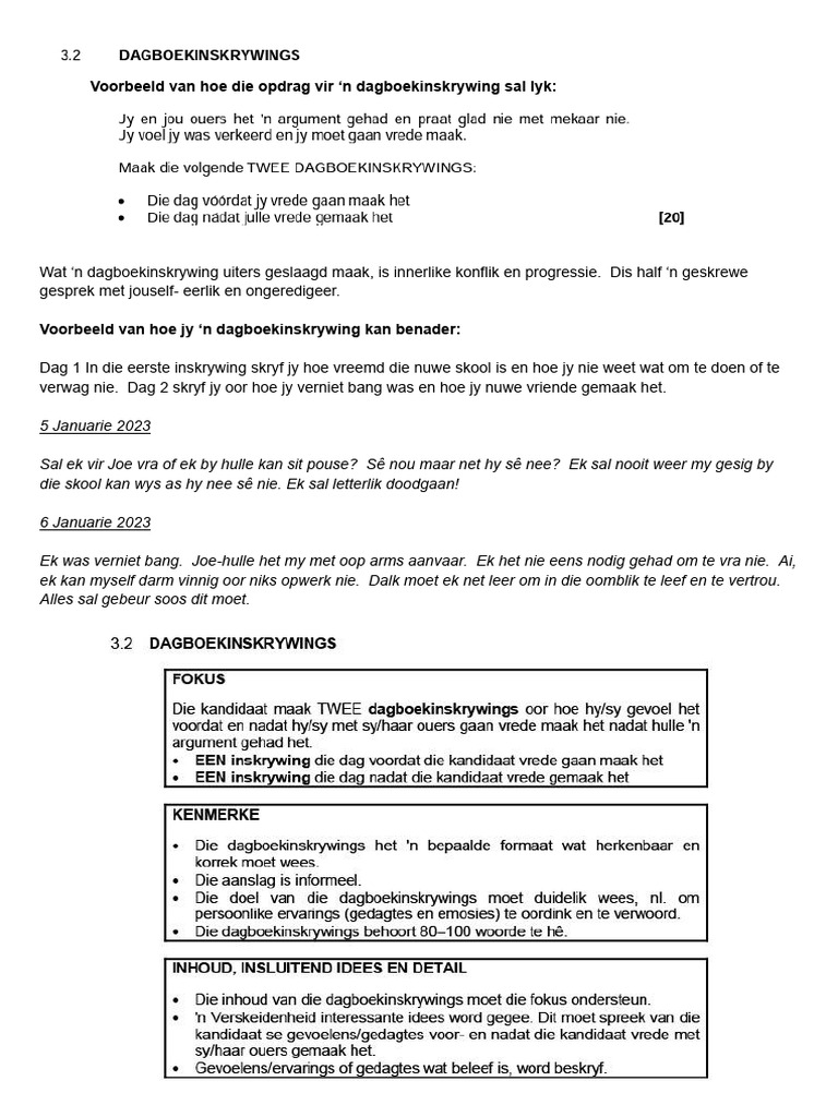 Dagboekinskrywing | PDF