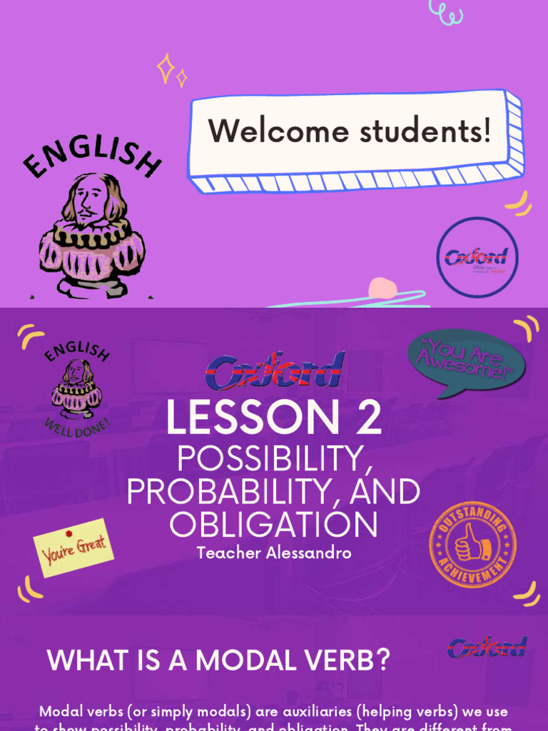 Intermediate Lesson 2 - Possibility Probability Obligation | PDF | Verb ...