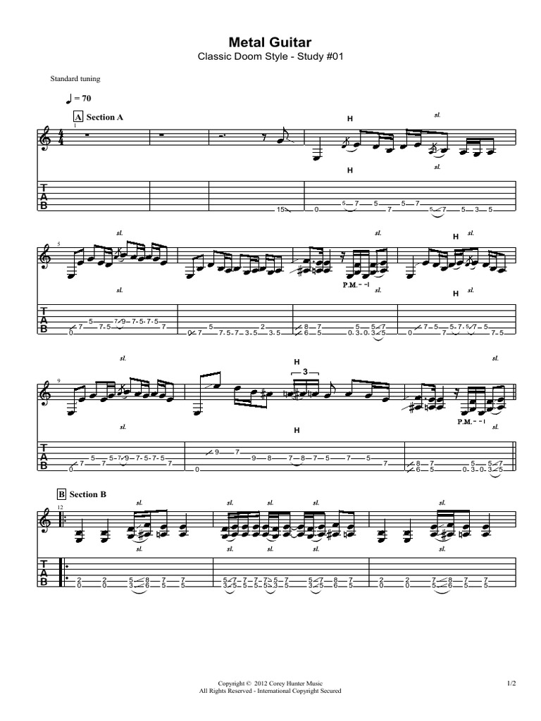 Classic Doom Style - Study #01 | PDF | Popular Music | Guitar Family ...