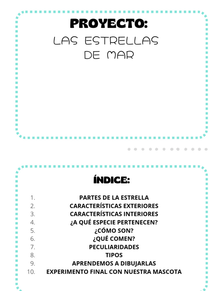 Proyecto Estrella de Mar para Niños | PDF