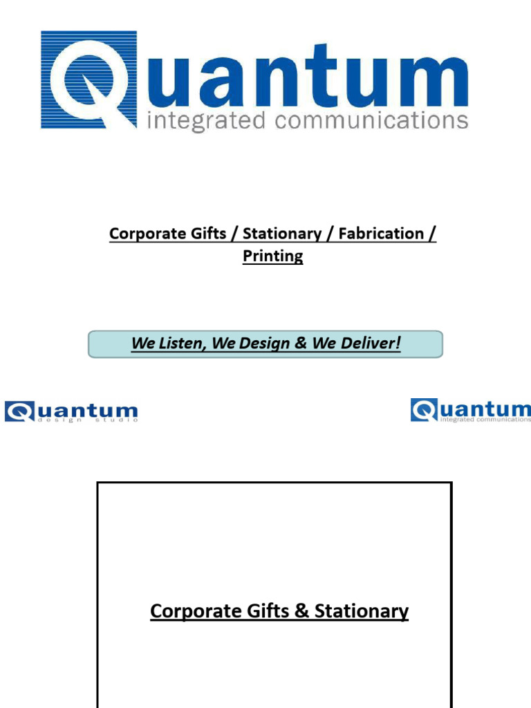 Quantum - Work (Corporate Gifting and Stationary) | PDF