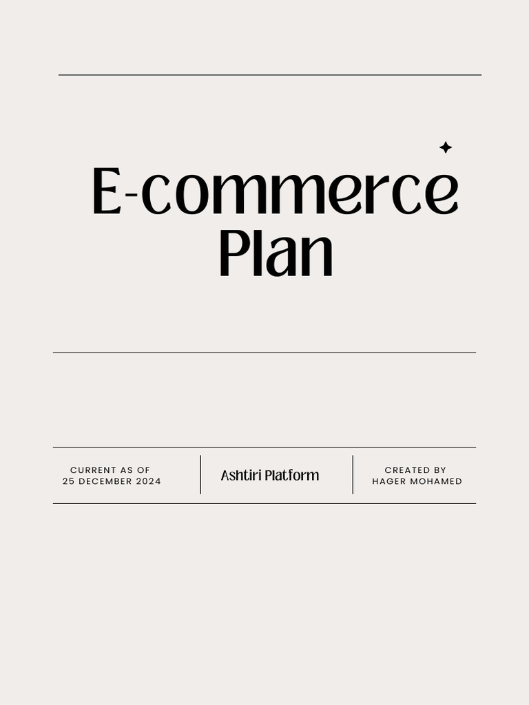 E-Commerce Plan (Platform) | PDF | E Commerce | Information Technology
