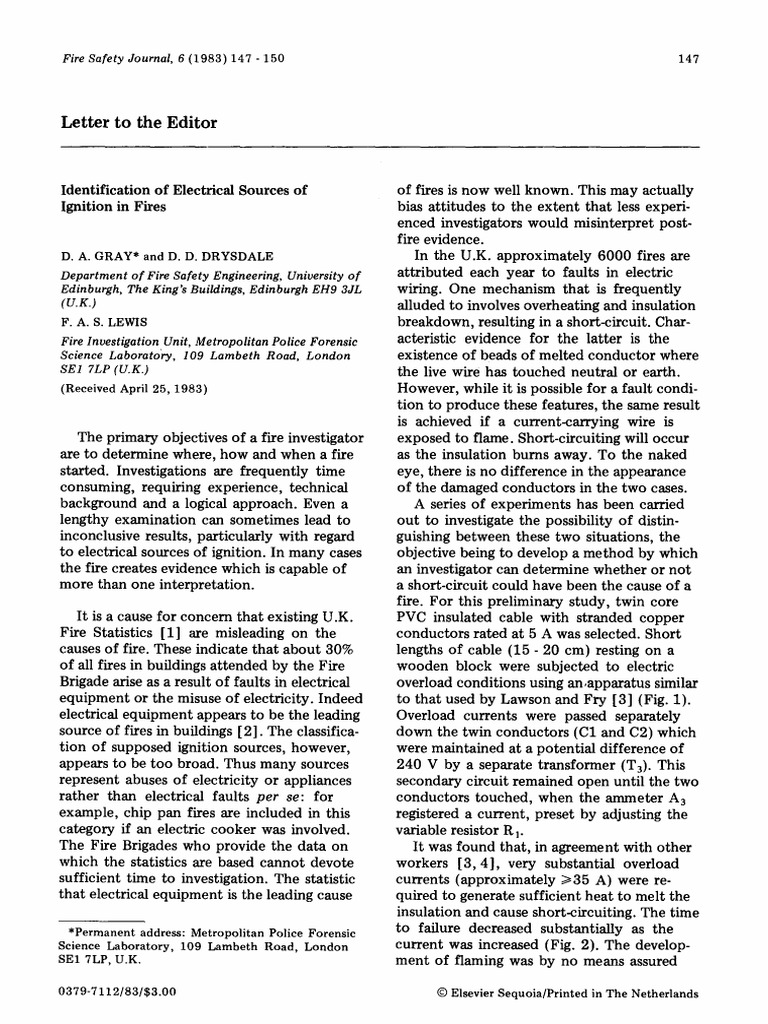 Identifying Electrical Fire Ignition Sources | PDF | Fuse (Electrical ...