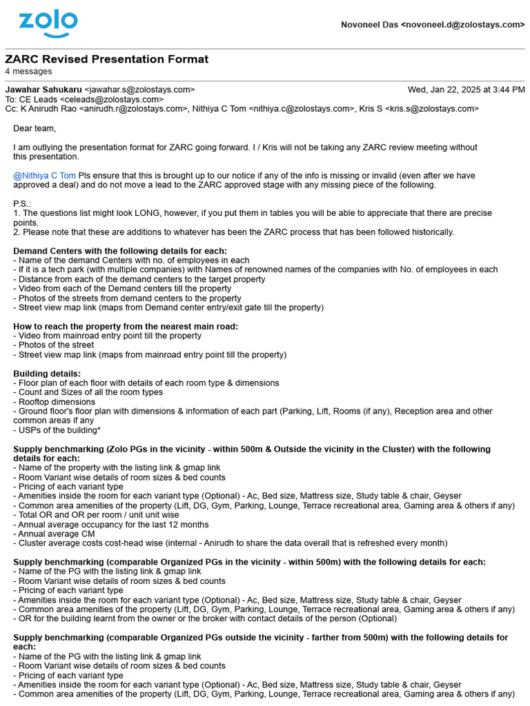 Zolo Mail - ZARC Revised Presentation Format | PDF