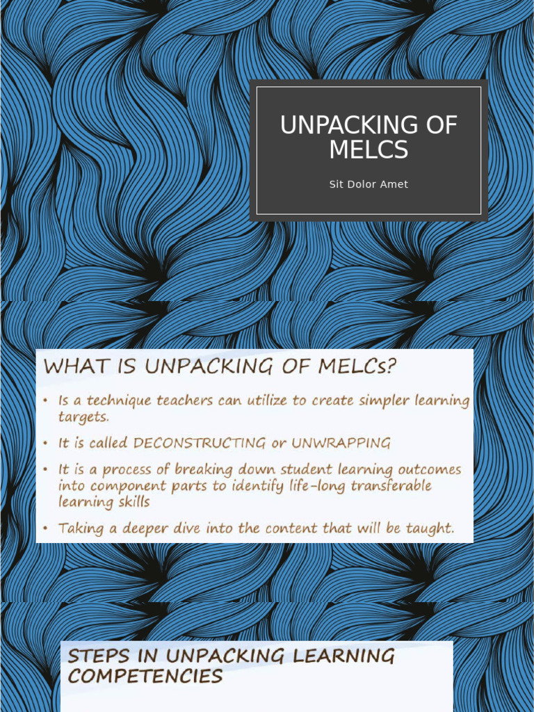 Unpacking of MElcs | PDF