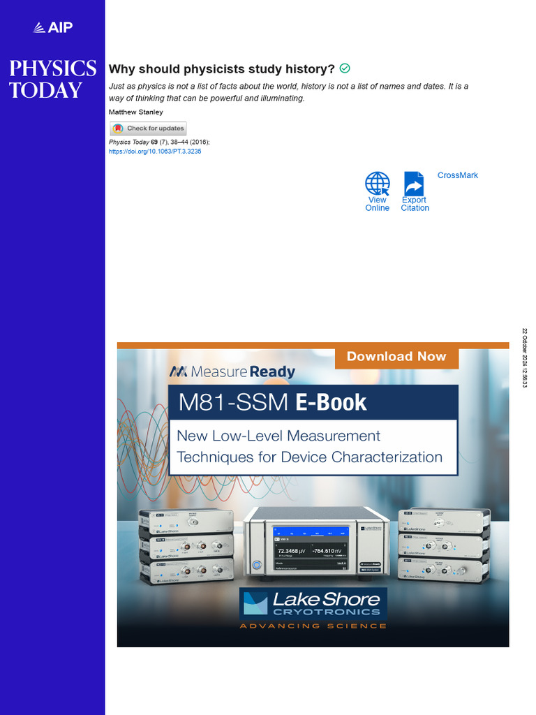 Why Physicists Should Study History | PDF | Physics | Science