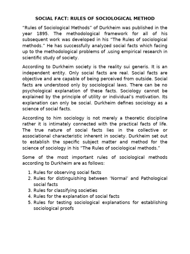 Rules of Sociological Method | PDF | Sociology | Émile Durkheim