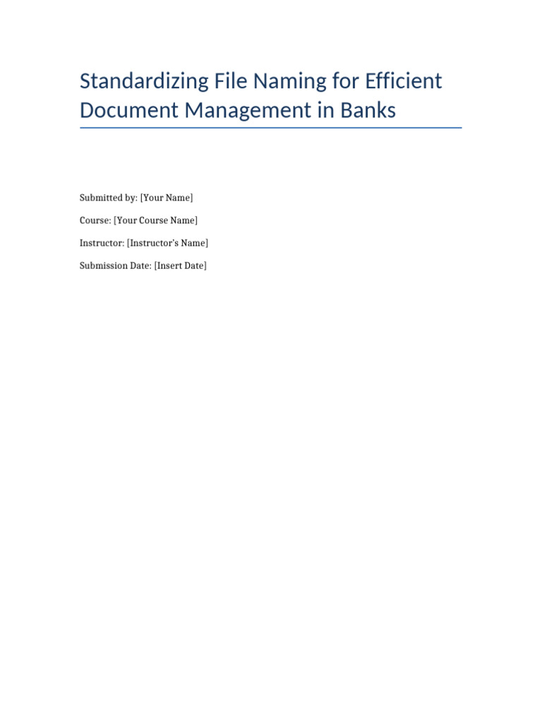 Standardizing File Naming Bank | PDF | Regulatory Compliance ...