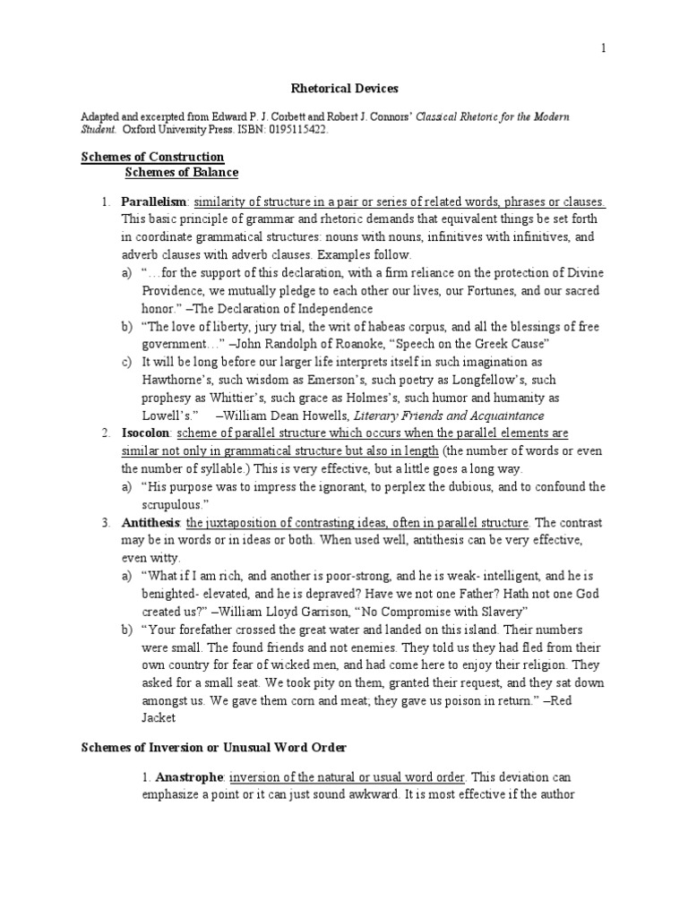 Rhetorical Devices Explained | PDF | Sentence (Linguistics) | Clause