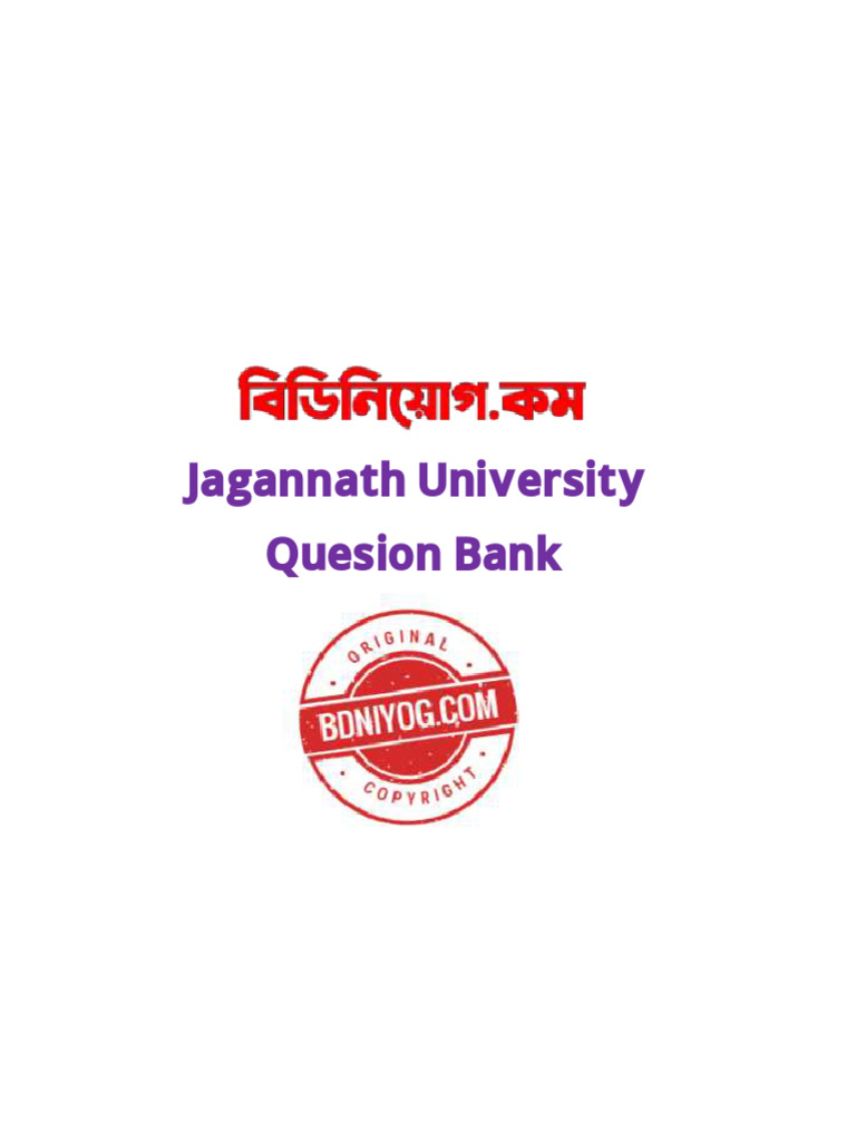 Jnu Question Bank Bdniyog.com | PDF