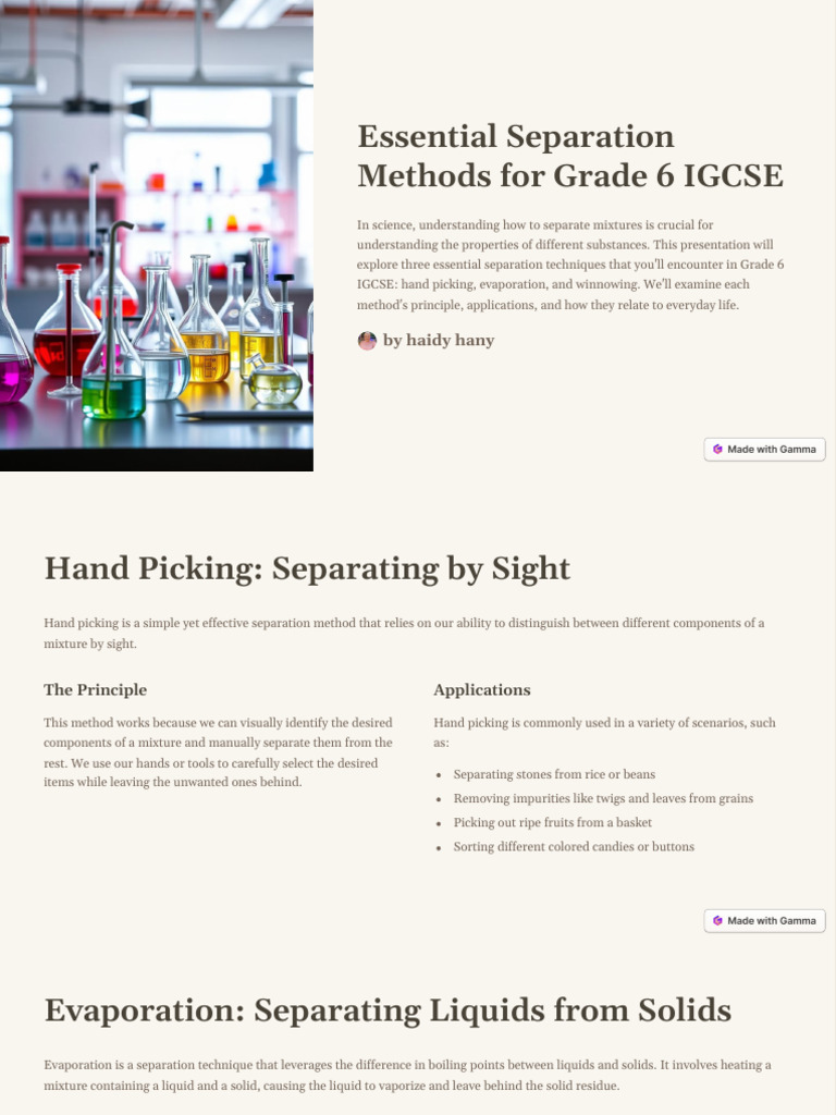 Essential-Separation-Methods-for-Grade-6-IGCSE | PDF | Evaporation ...