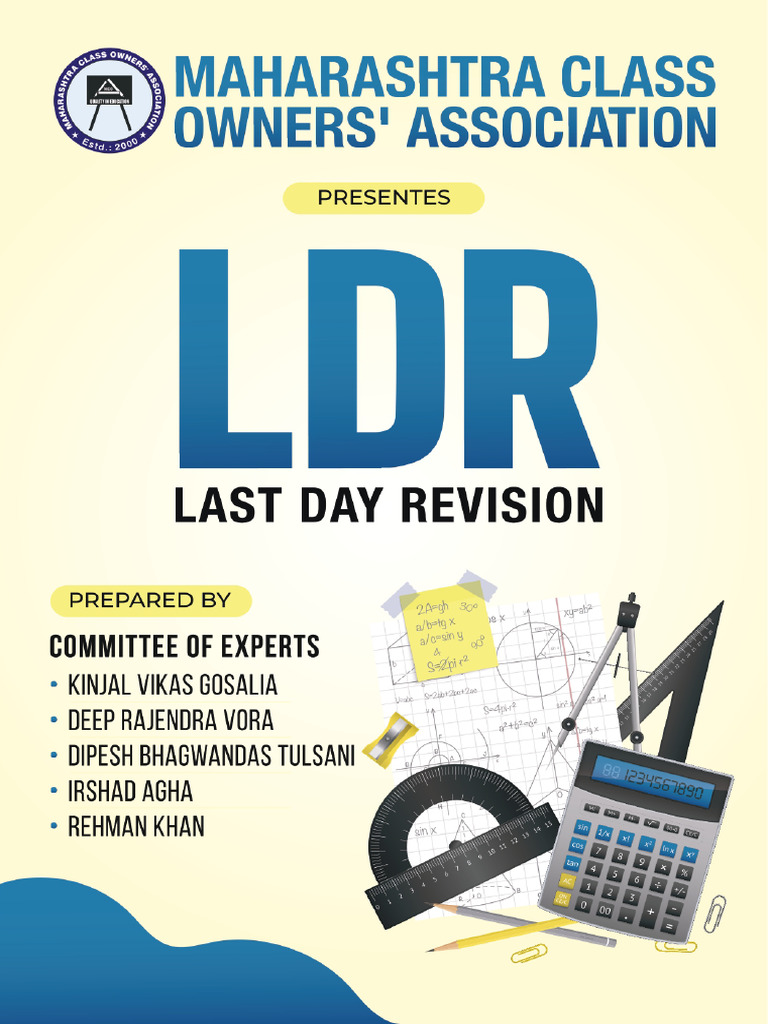 LDR - Last Day Revision Maths | PDF | Area | Circle