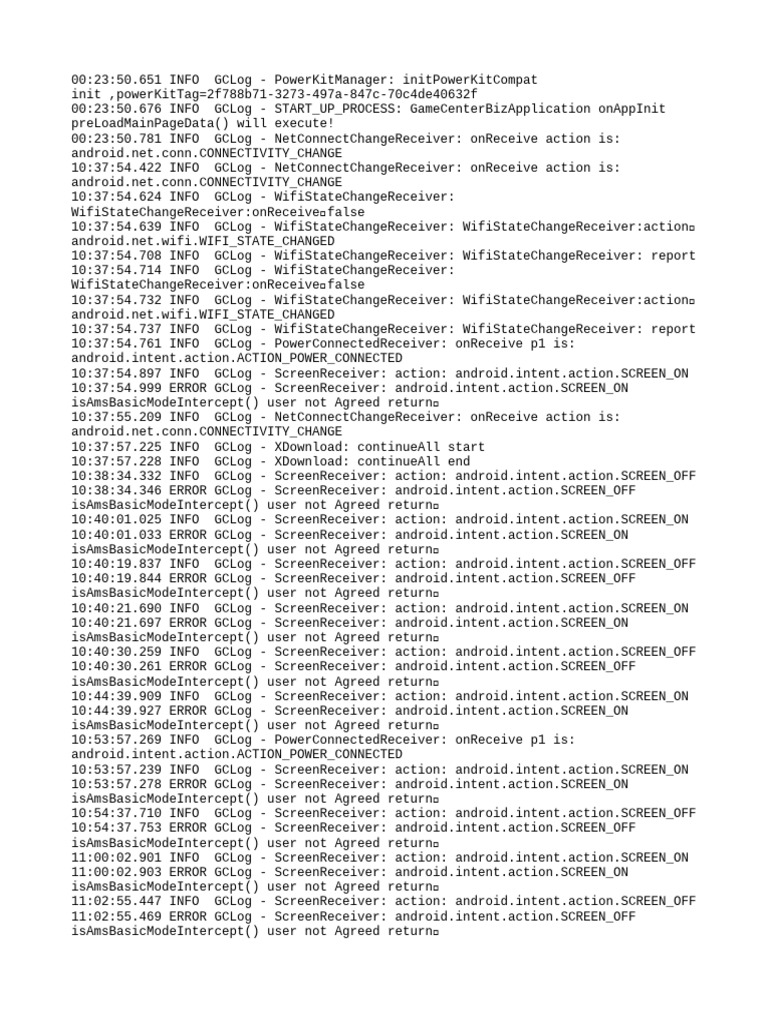 Android Connectivity & Screen Log | PDF