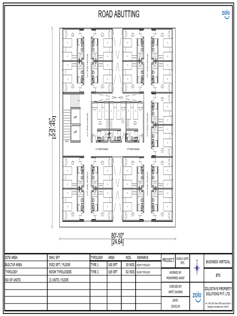 01 - ZS - BTS - BLR - KUDLU GATE - TYPICAL FLOOR LAYOUT - ROOM ...