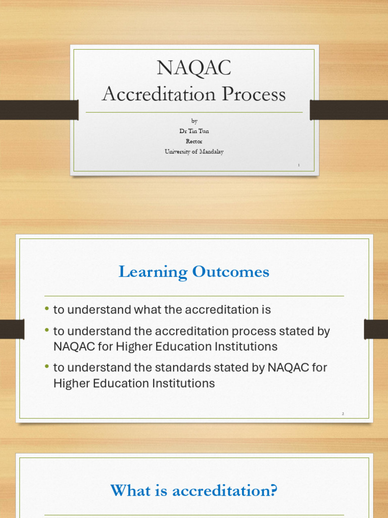 NAQAC Accreditation Process Overview | PDF | Evaluation | Educational ...