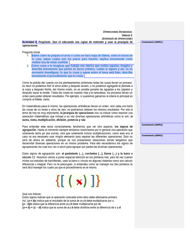 OA - A6 | PDF | Multiplicación | Notación