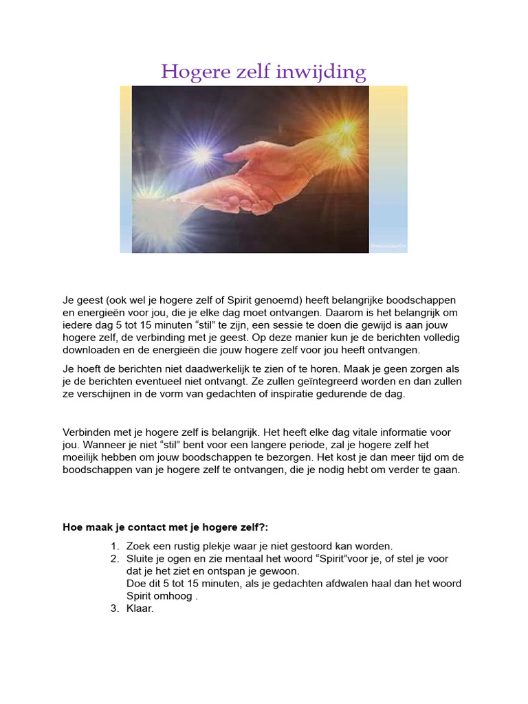 Hogere Zelf Inwijding Spiritual Awareness & Growing | PDF