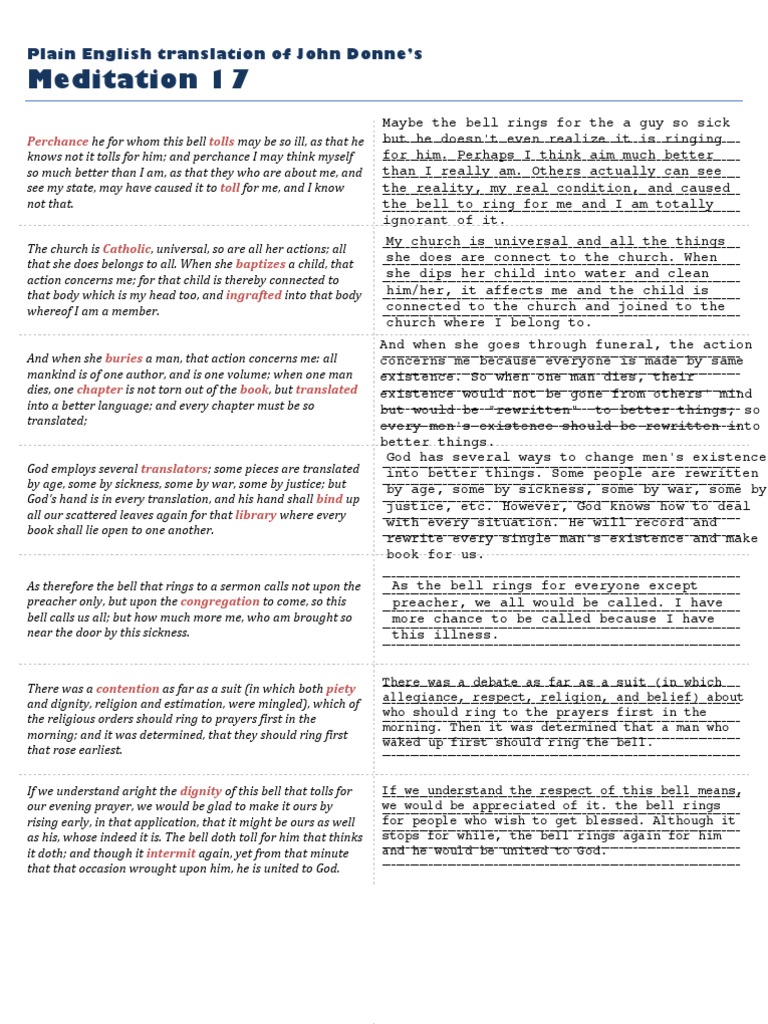 Meditation 17 Translation - Flattened | PDF | Prayer | Religious ...