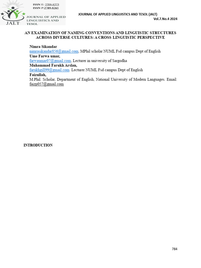 Naming Conventions in Cultures | PDF | Syllable | Linguistics