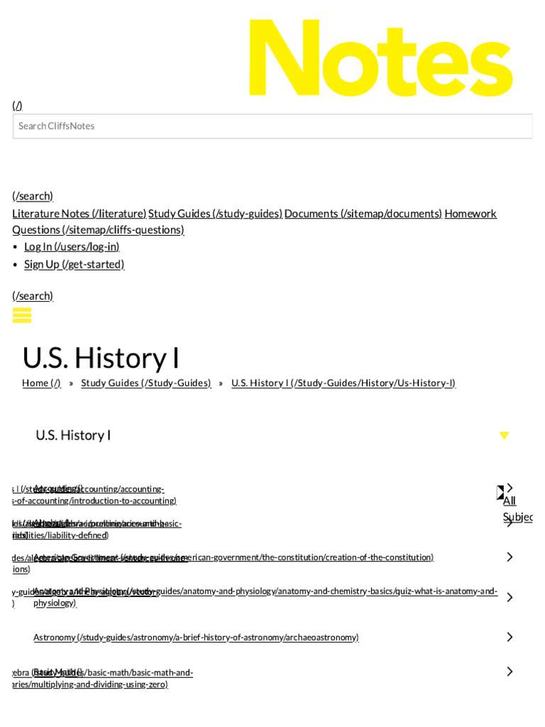 U.S. History I | PDF