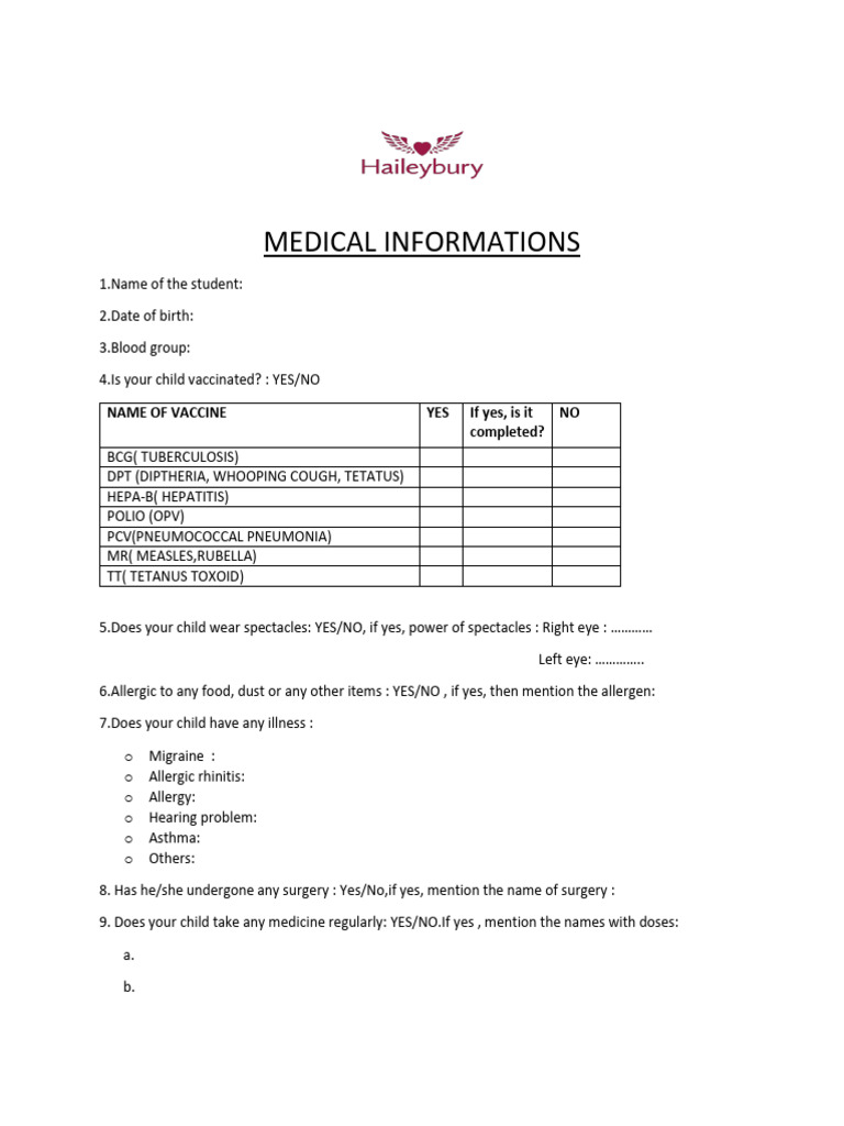 Medical Informations | PDF