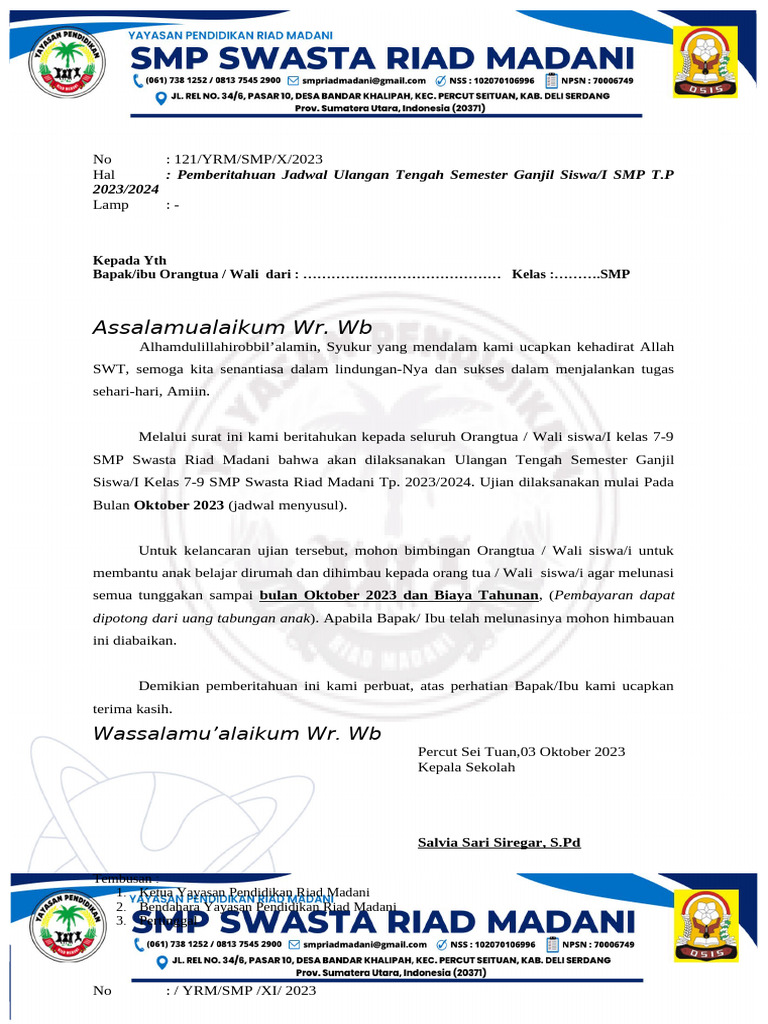 KORP KOP SURAT SMP TERBARU | PDF