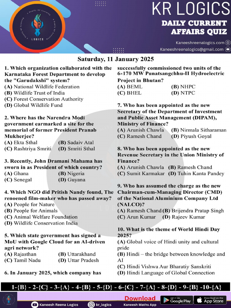 11-Jan-25_Curr.Aff.E_Kaneesh Maths-DS | PDF