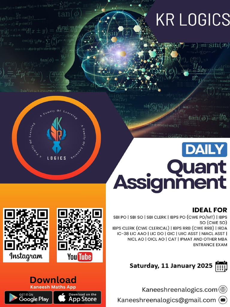 11-Jan-25 - Kaneesh Maths-Daily Bank Quant Assignment-E | PDF