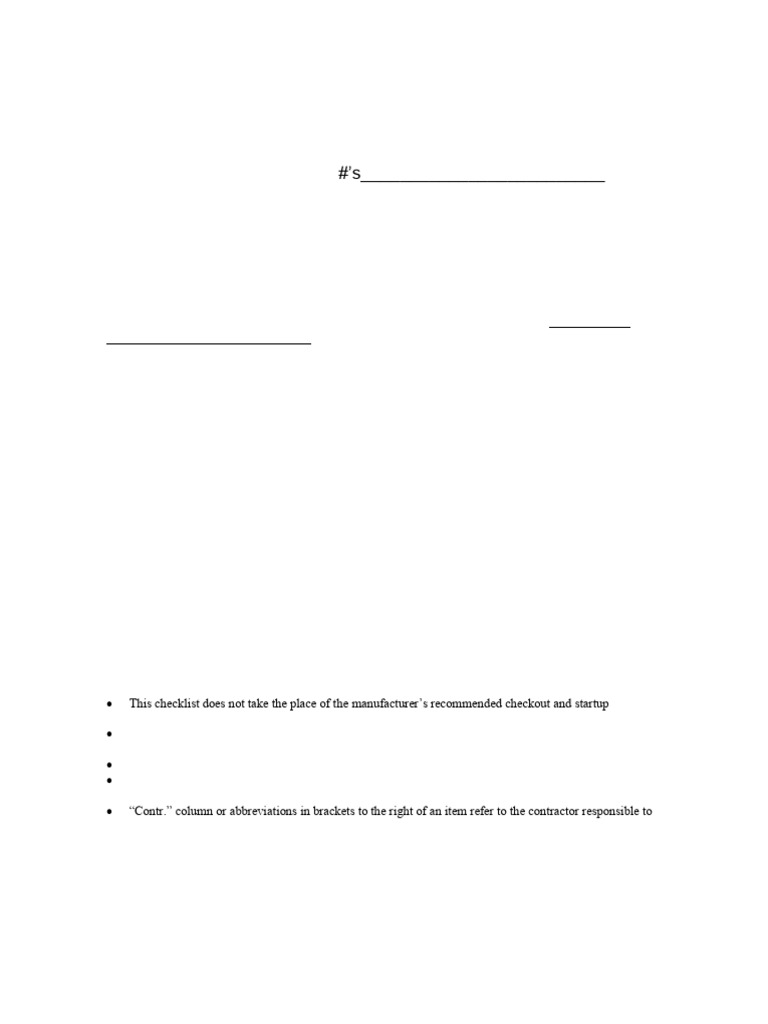 FFI Prefunctional Checklist | PDF | Calibration | Building Automation