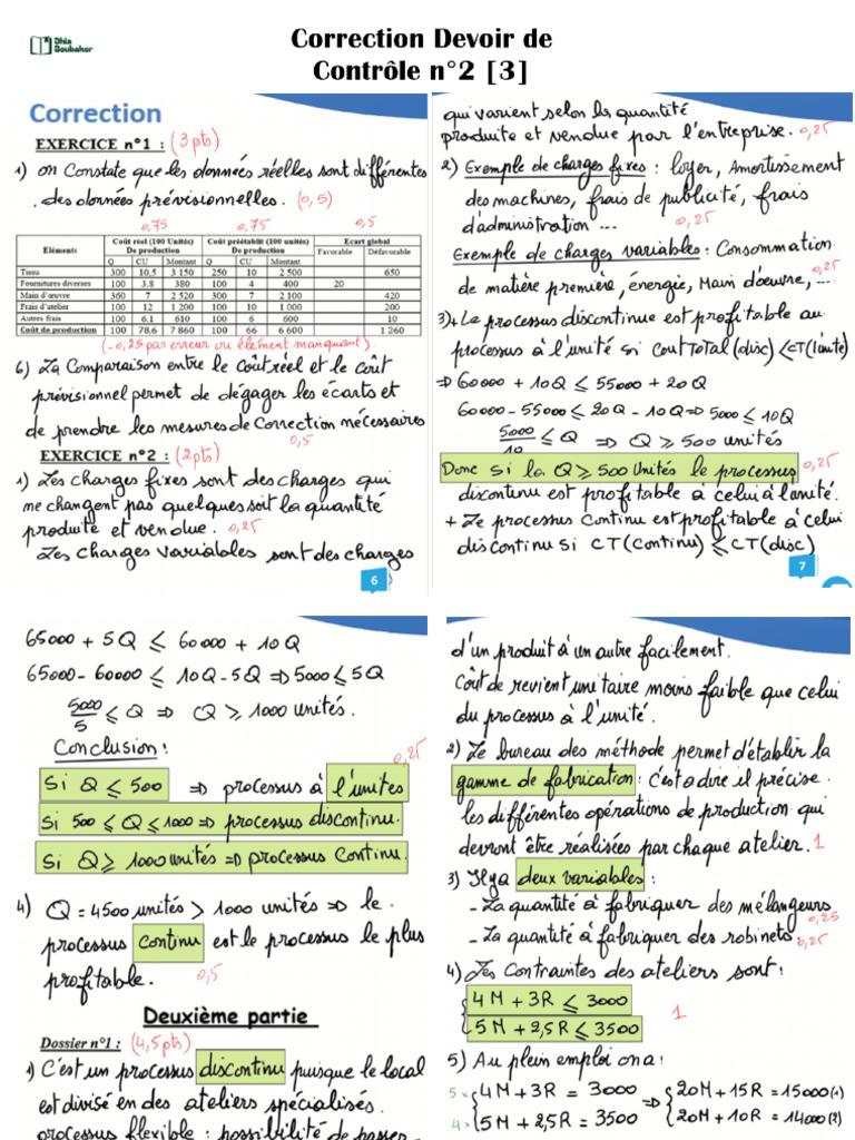 Correction - Devoir Controle N°2 | PDF