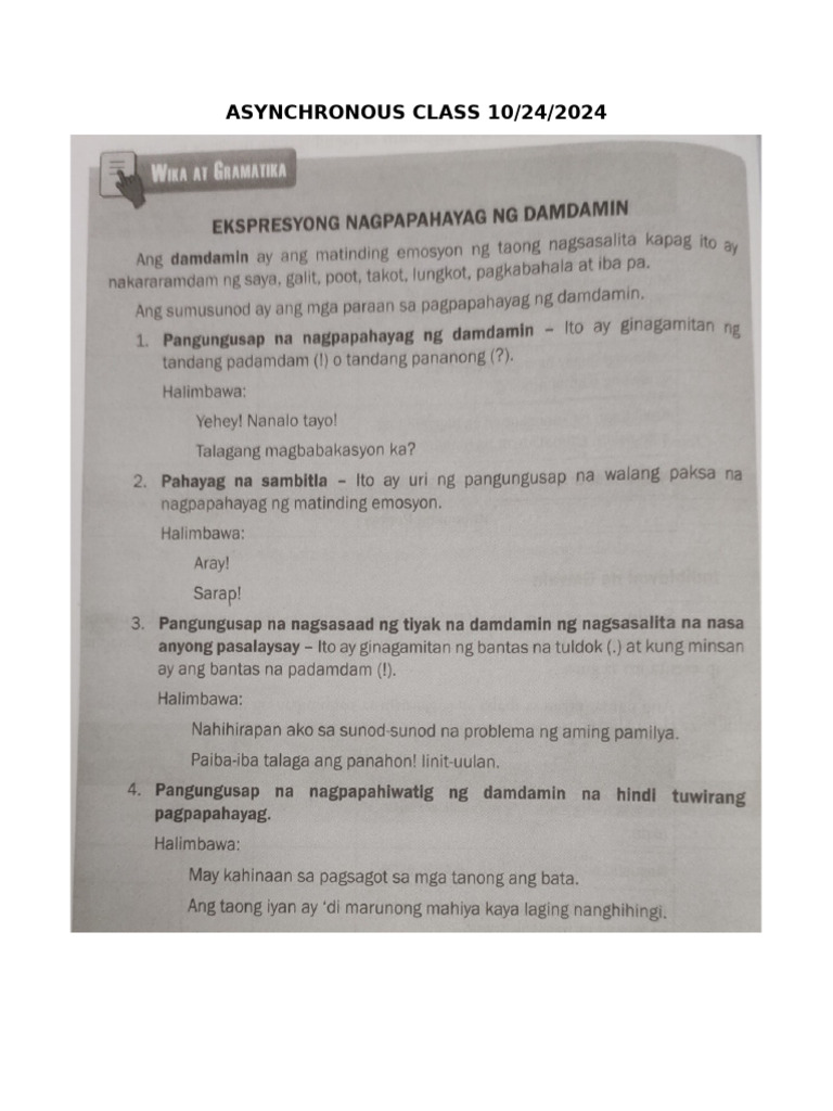 Asynchronous Class 10/24/2024 | PDF
