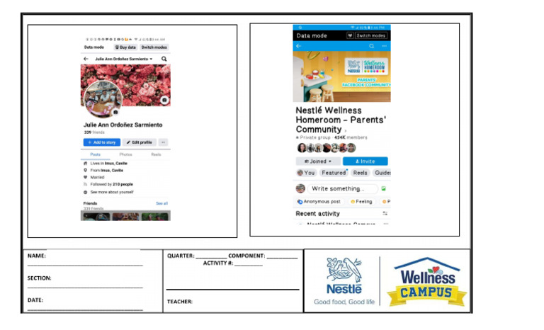 Nestle Wellness Activity Sheet | PDF