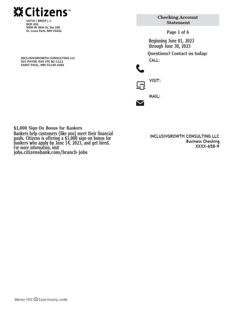Citizens bank 1 | PDF | Overdraft | Transaction Account