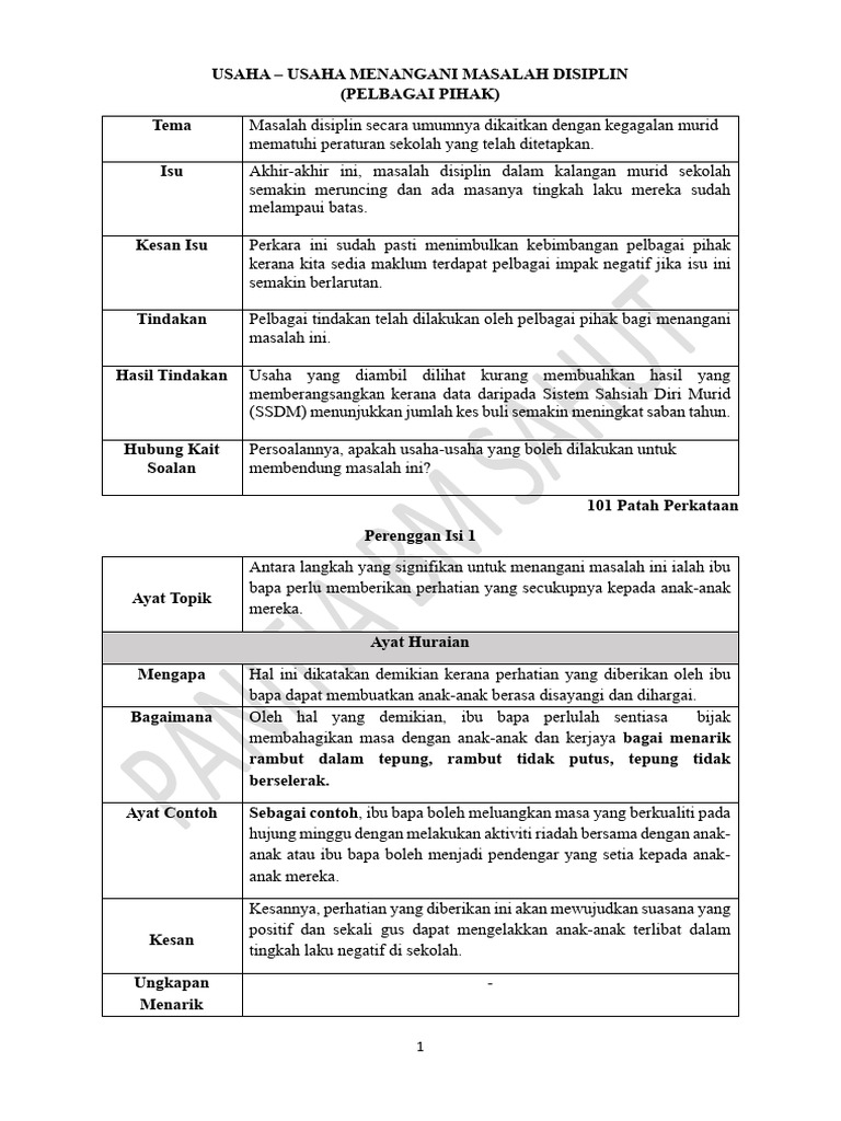 Langkah Atasi Masalah Disiplin Pelajar | PDF