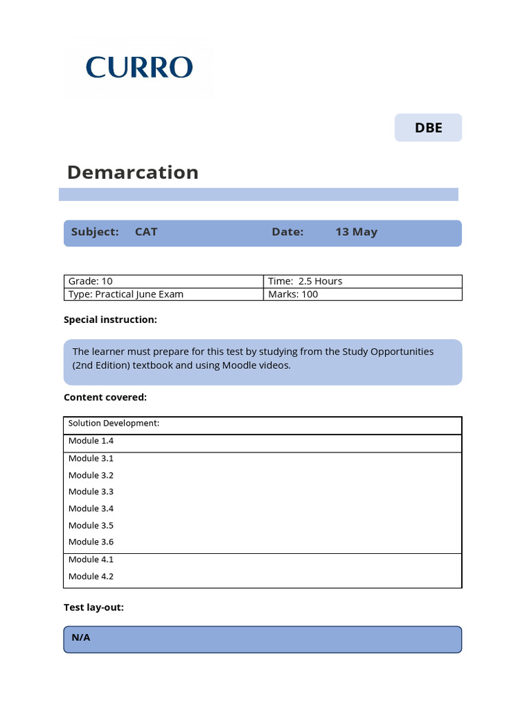 Grade 10 CAT Practical Exam Guide | PDF