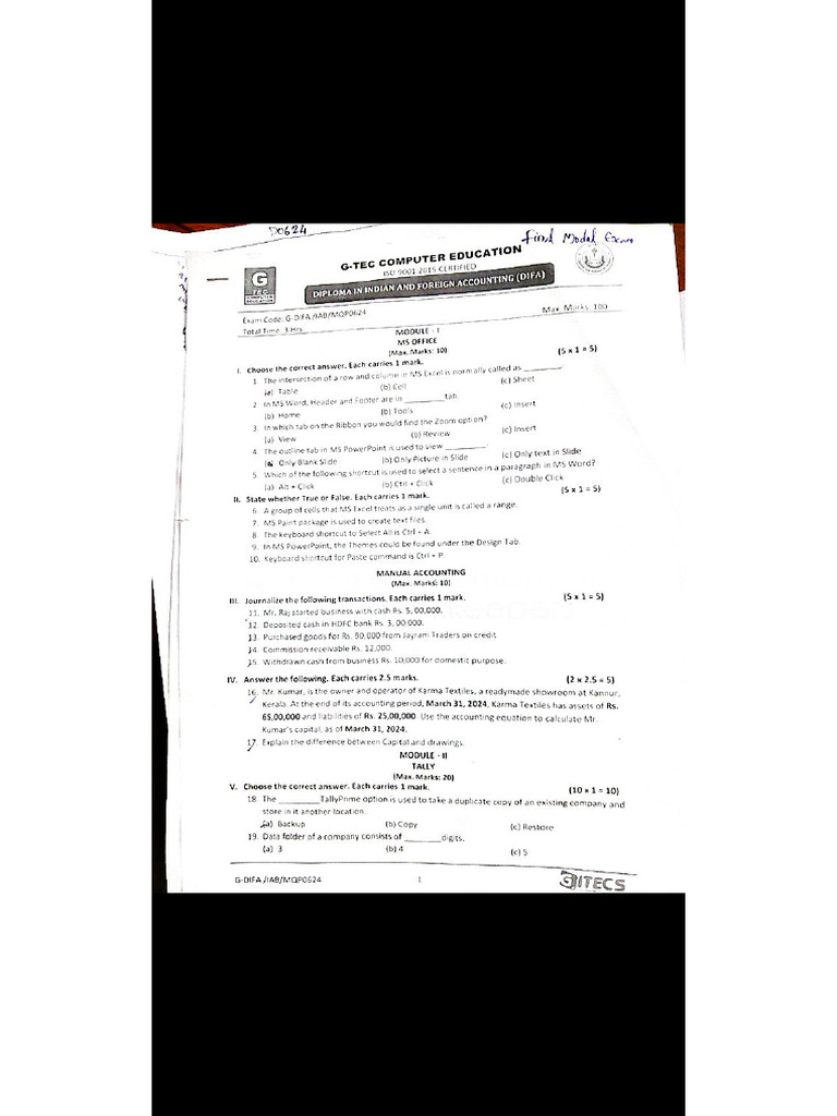 Final Model Exm 1 | PDF