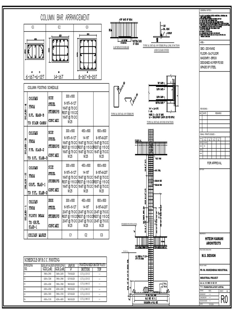 S-62!0!1-r0 Foundation Layout and Detail for Approval Shed at Naroda ...