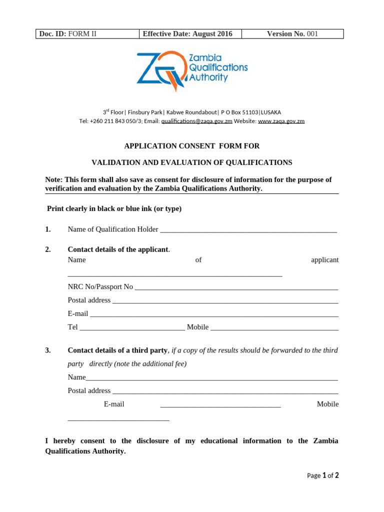 Qualification Validation Consent Form | PDF