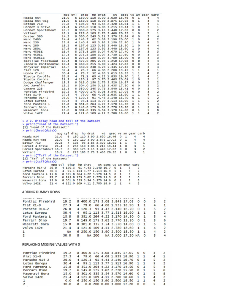 Adding Dummy Rows | PDF
