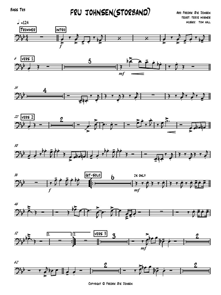 FRU JOHNSEN (STORBAND) - Bass TRB | PDF