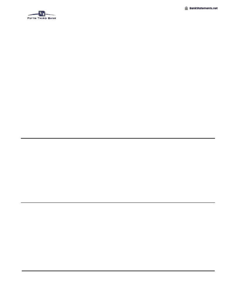 Fifth Third Bank Statement BankStatements Net | PDF